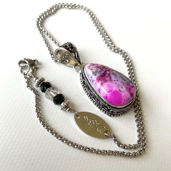 Silverskylight | Jewelry | 925 Sterling Silver Genuine Pink Dendrite ...